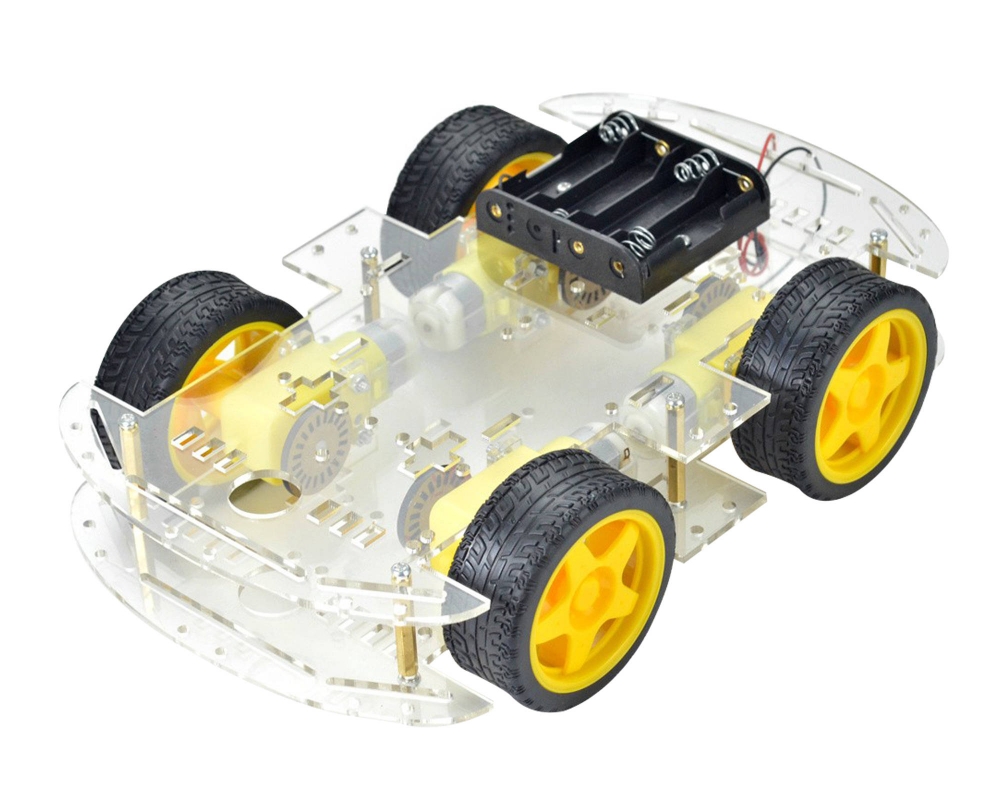 Carro Robot Chassis De Acrilico 4 Llantas Para Arduino - $ 407.00 en ...